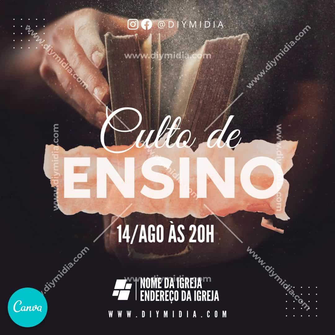 Gospel Culto De Ensino Banner Editável Canva Premium Gospel Culto De Ensino Banner Editável Canva Premium
