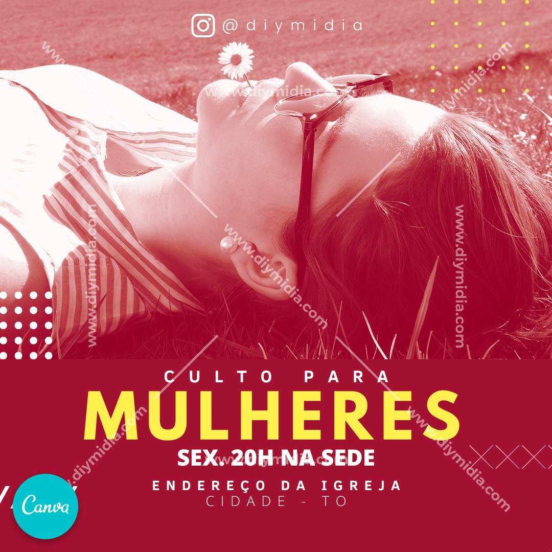 Culto Para Mulheres Banner Gospel Editável Canva Free Culto Para Mulheres Banner Gospel Editável Canva Free