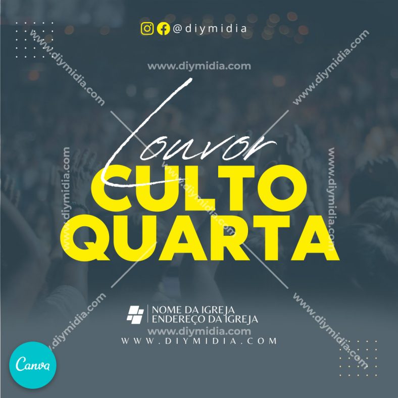 Louvor Culto Quarta Banner Gospel Editável Canva Premium Louvor Culto Quarta Banner Gospel Editável Canva Premium